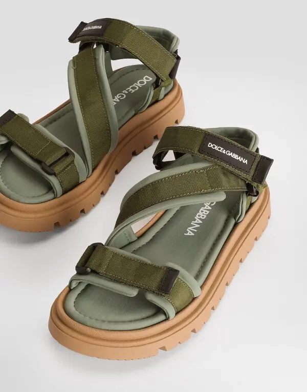 Dolce & Gabbana Fabric And Nappa Calfskin Sandals