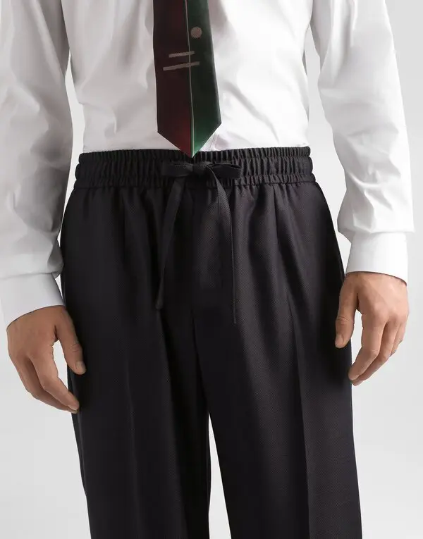 Dolce & Gabbana Bird's Eye Wool Jogging Trousers