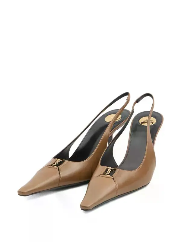 Saint Laurent Babylone Breteuil Slingback Pumps - Brown