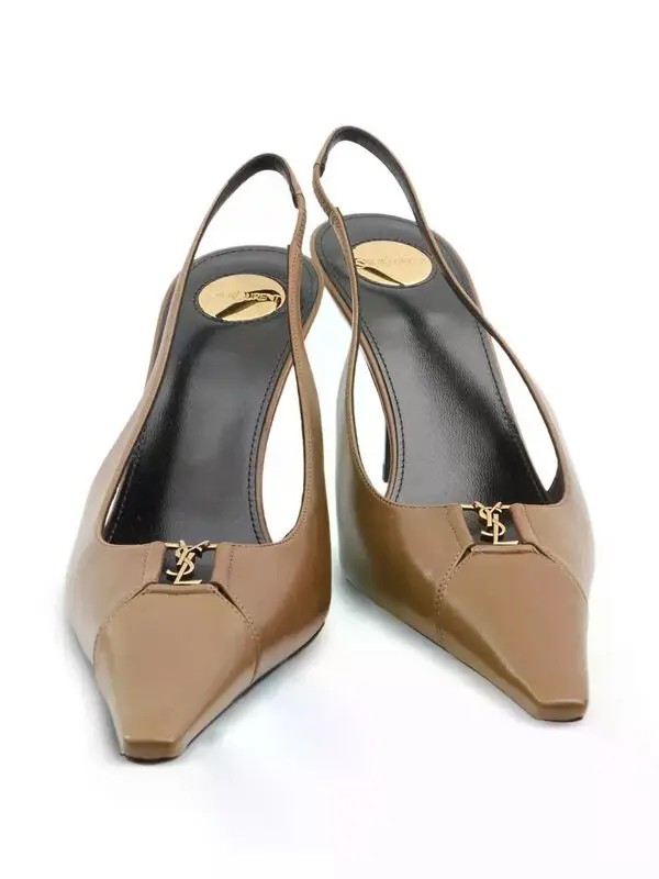 Saint Laurent Babylone Breteuil Slingback Pumps - Brown