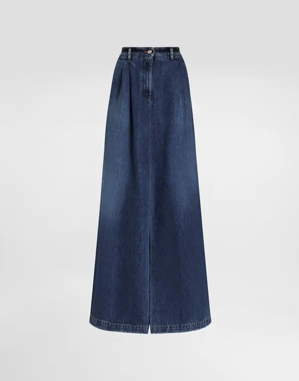 Dolce & Gabbana Long Denim Straight Skirt