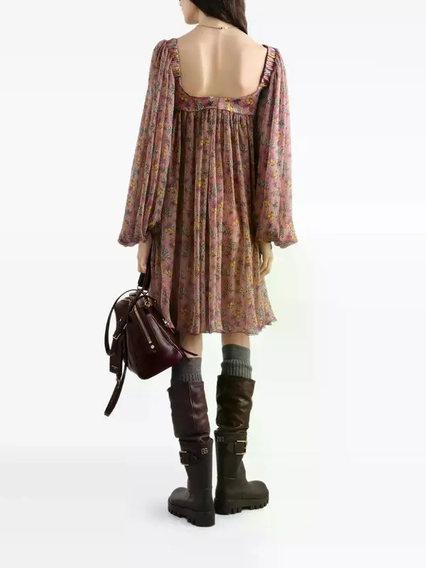 Dolce & Gabbana Floral Puff-sleeve Dress