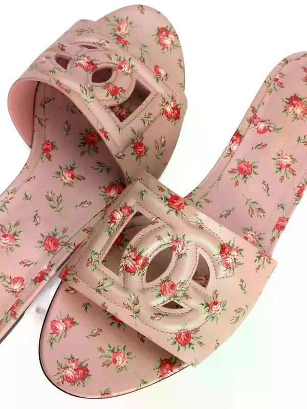 Dolce & Gabbana Floral Detail Sandals - Pink
