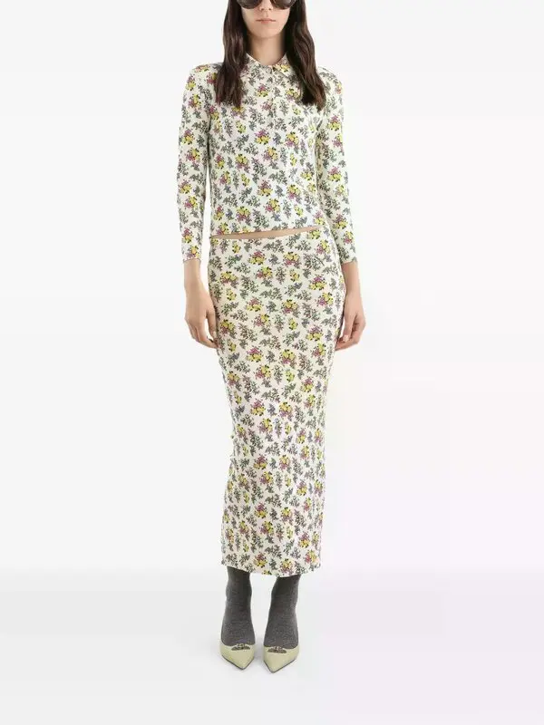 Dolce & Gabbana Floral-print Pencil Midi Skirt