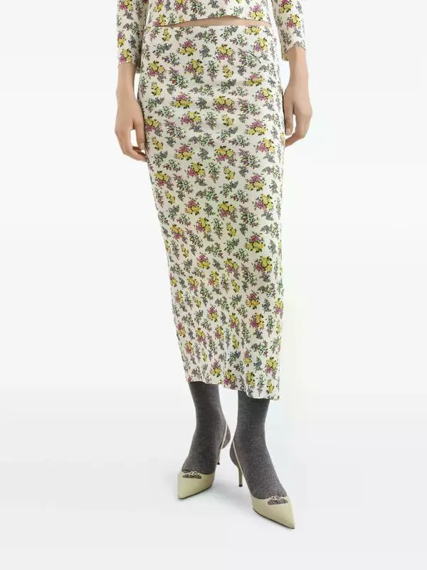 Dolce & Gabbana Floral-print Pencil Midi Skirt