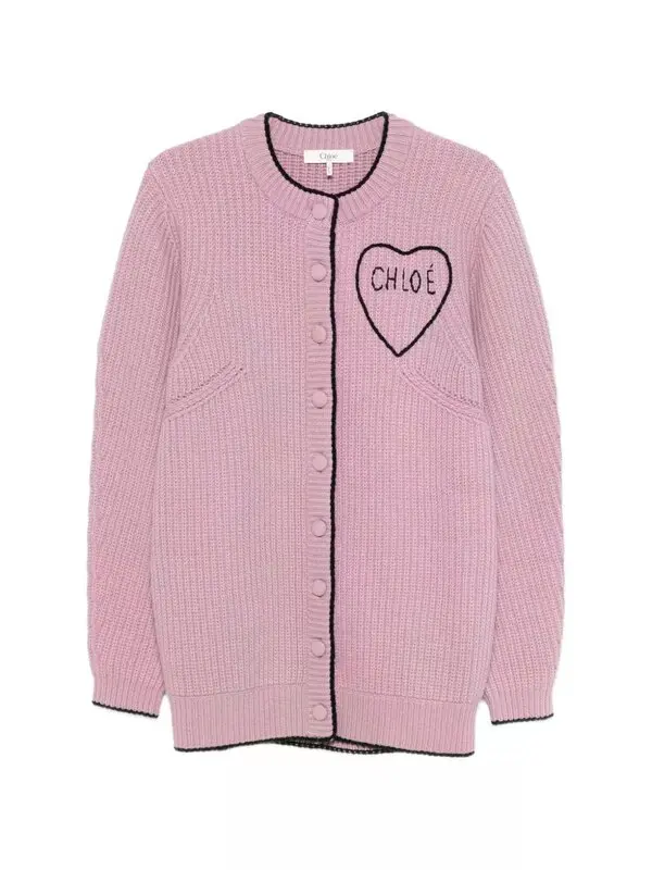 Chloé Logo Rib Knit Cardigan