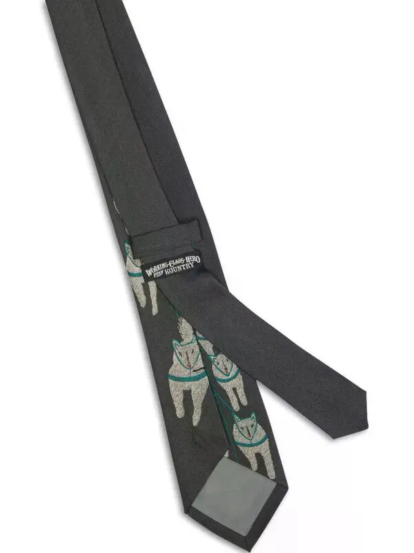 Kapital Patterned Neck Tie - Grey