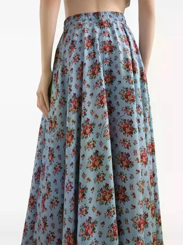 Dolce & Gabbana Floral Print Drawstring Skirt