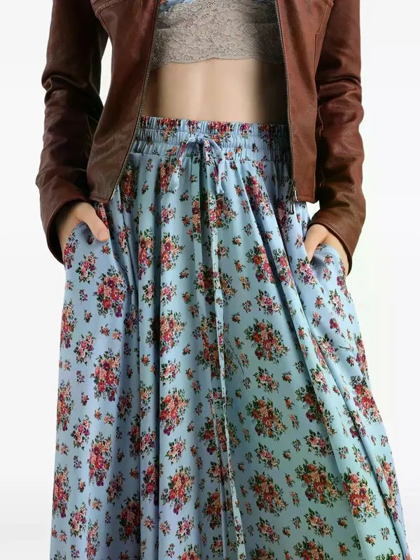 Dolce & Gabbana Floral Print Drawstring Skirt