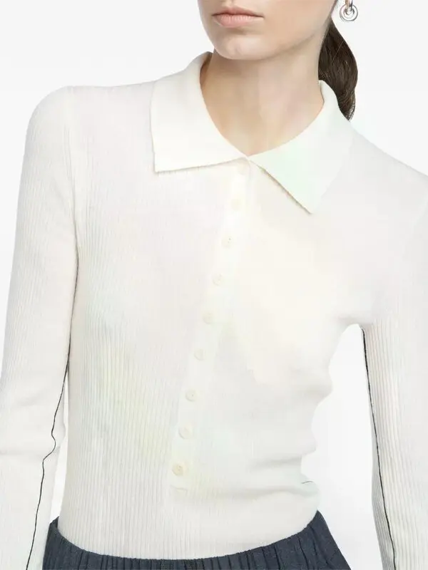 Maria Mcmanus Long-sleeve Button Polo Top