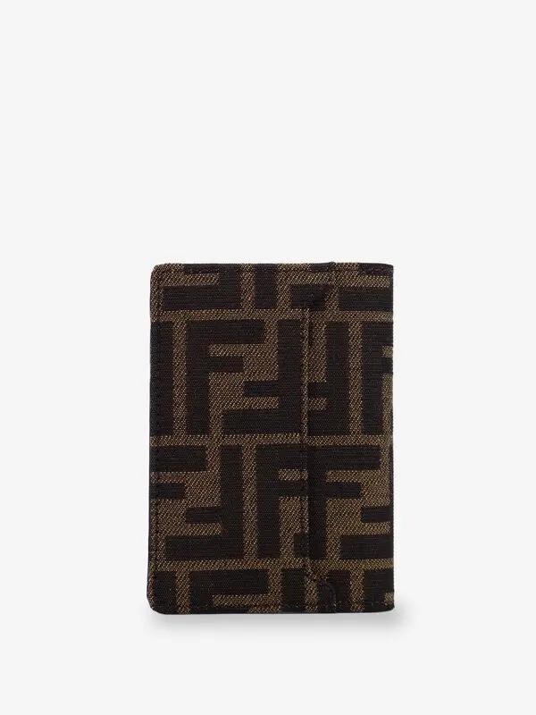 Fendi Ff Fabric Card Holder With Front Logo