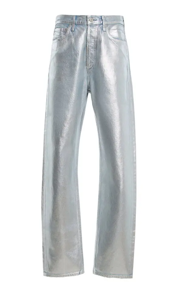 AGOLDE 90's Coated Mid-rise Loose-fit Jeans - Metallic