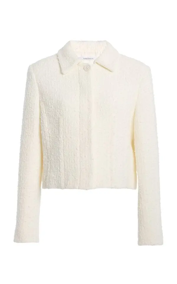 Another Tomorrow Tweed Cropped Jacket