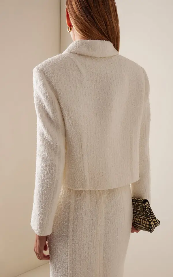 Another Tomorrow Tweed Cropped Jacket