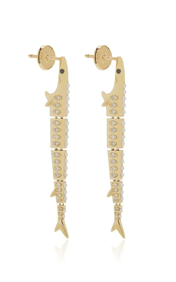 Yvonne Léon Marlin Diamond Drop Earrings - Gold