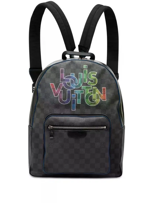 LOUIS VUITTON 2019 Limited Edition Damier Graphite Logo Rainbow Josh Backpack - Black