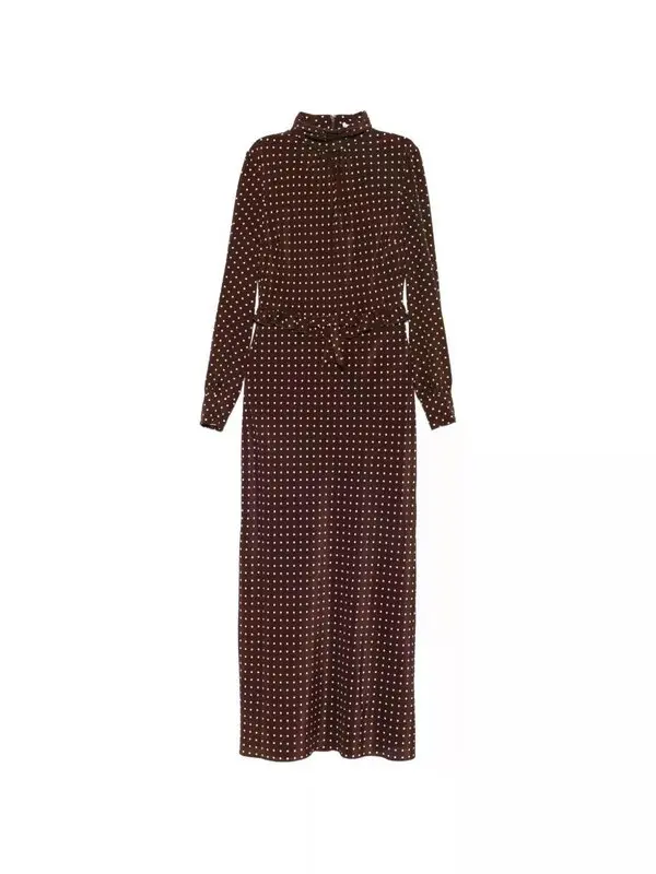 Alessandra Rich Polka Dot Print Midi Dress