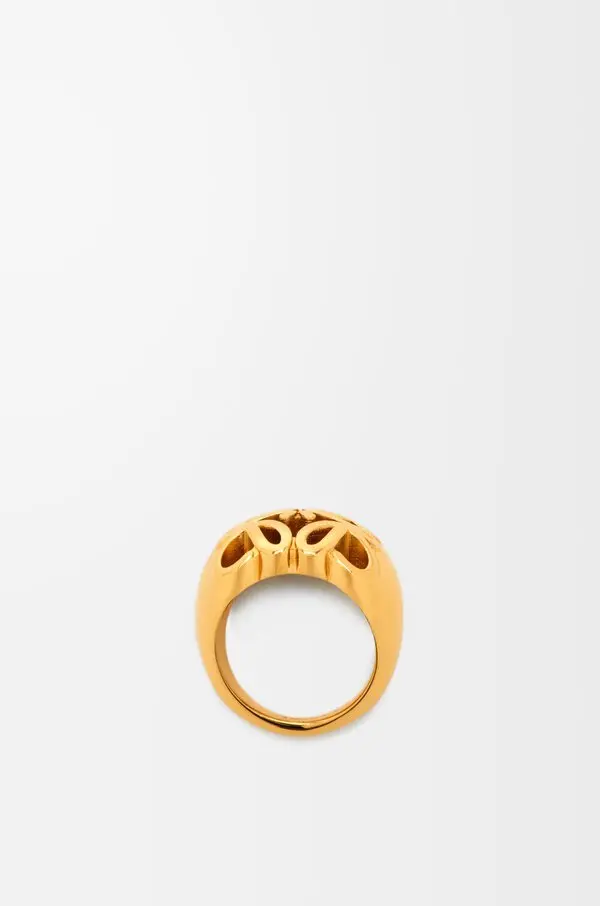 Loewe Anagram Bombé Signet Ring - Gold