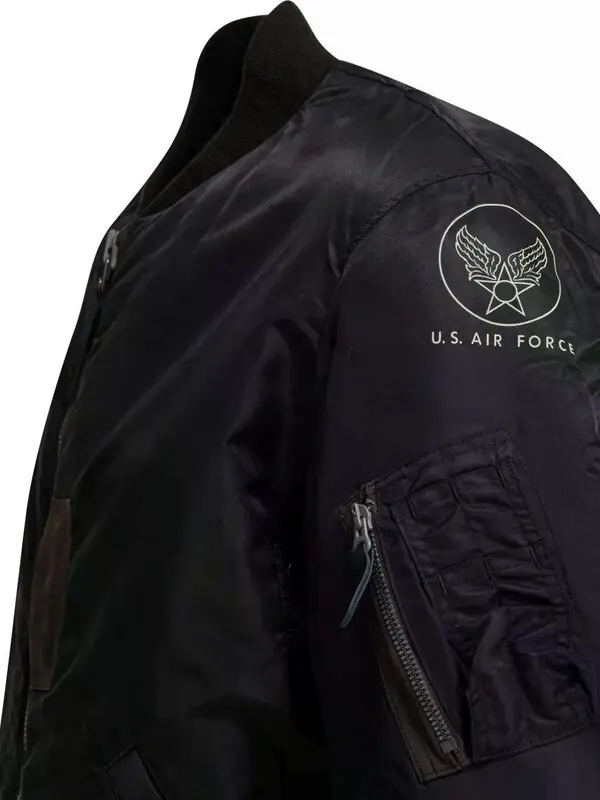 BUZZ RICKSON'S Patched Bomber Jacket - Black