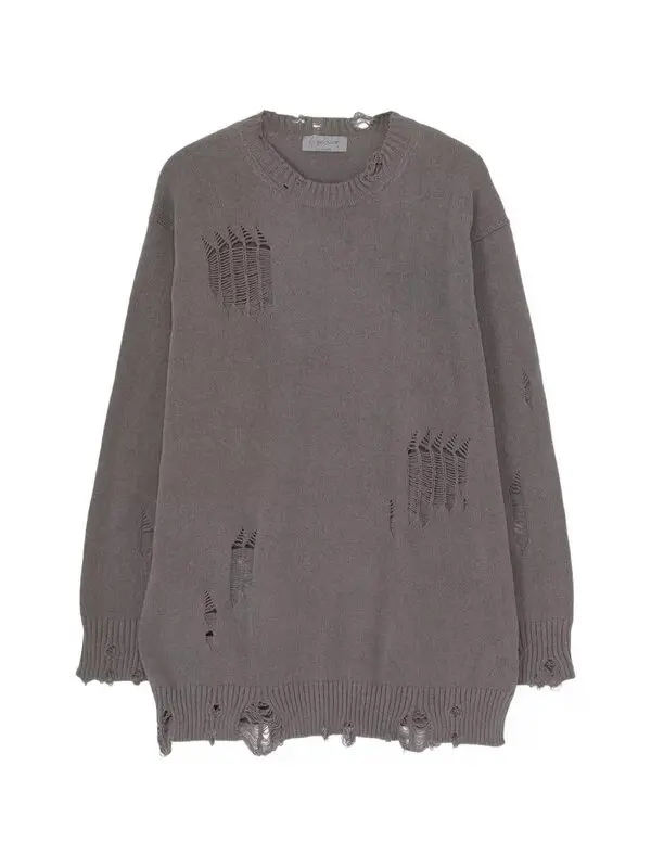 Yohji Yamamoto Distressed Crew-neck Sweater