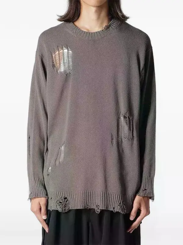 Yohji Yamamoto Distressed Crew-neck Sweater