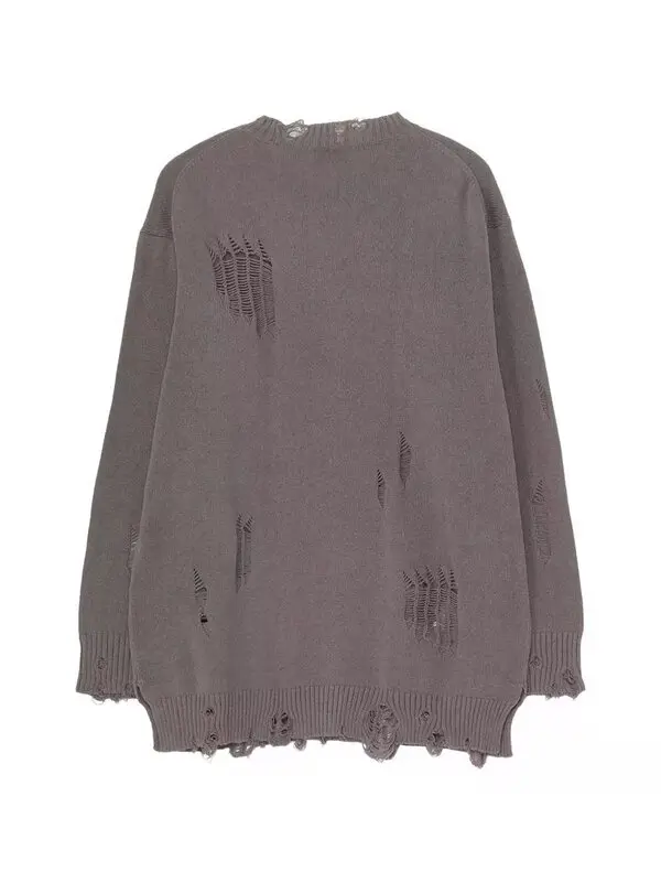 Yohji Yamamoto Distressed Crew-neck Sweater