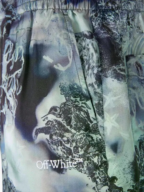 Off-White Graphic-print Shorts - Blue