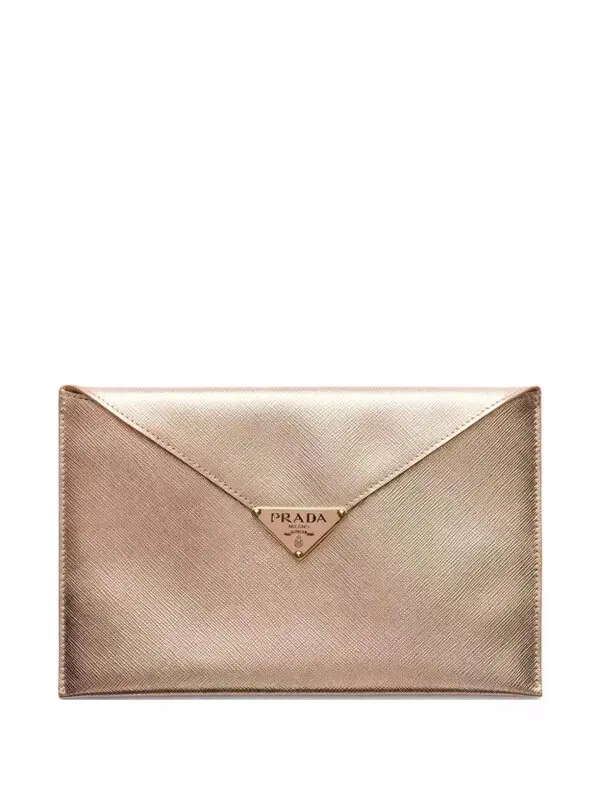 Prada Leather Envelope Clutch - Pink