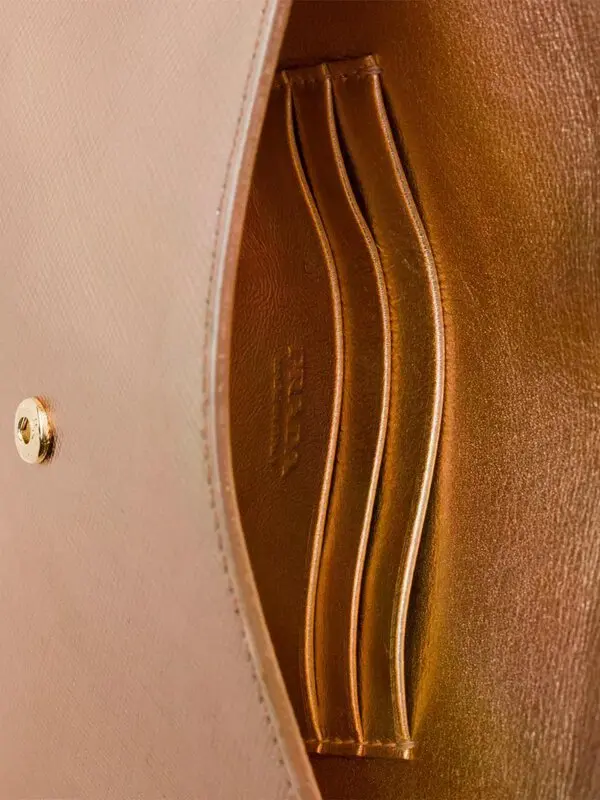 Prada Leather Envelope Clutch - Pink