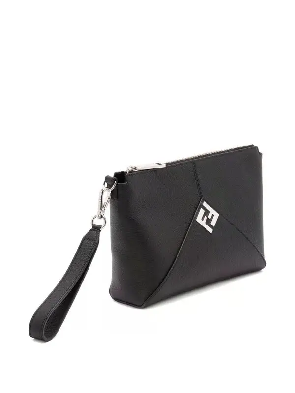 Fendi Logo-plaque Leather Clutch