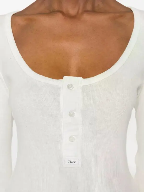 Chloé Henley Scoop-neck T-shirt