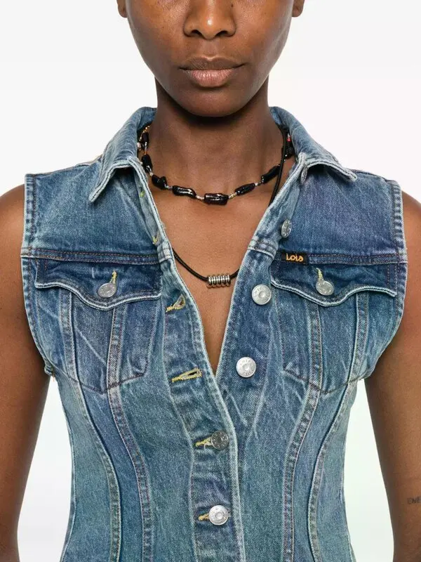 LOIS Buttoned Denim Gilet