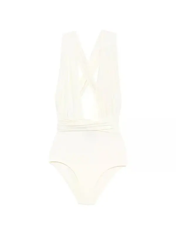 Raquel Diniz V-neck One-piece Swimsuit - White