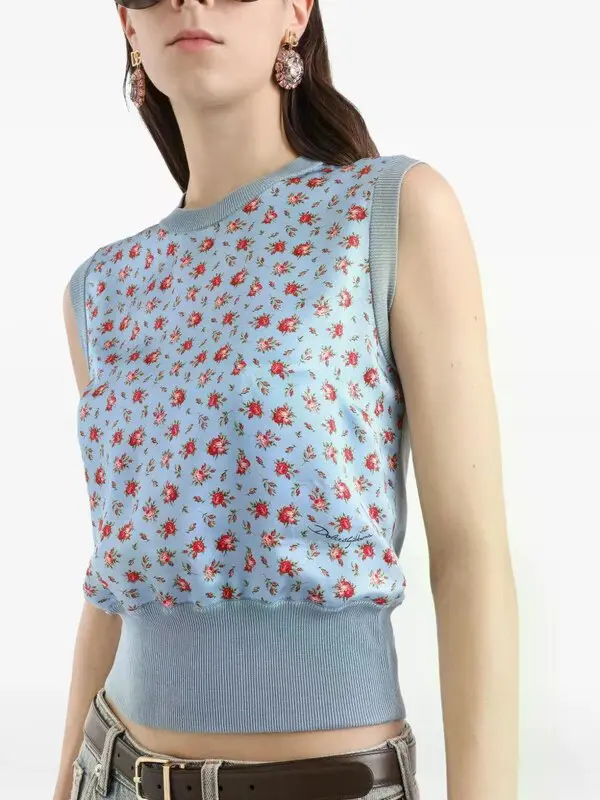 Dolce & Gabbana Floral Knit Top