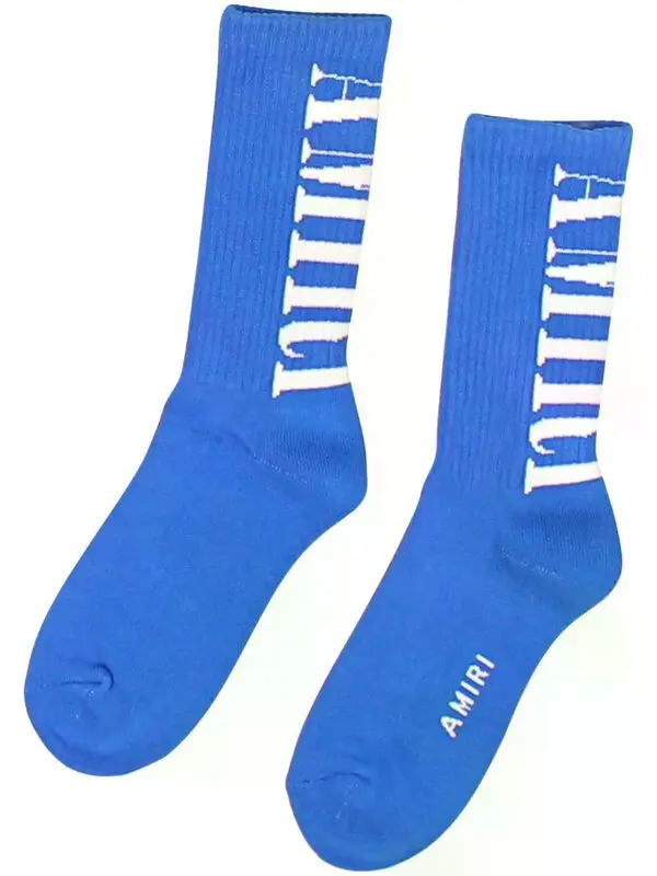 Amiri Vertical Core Logo Ankle Socks - Blue