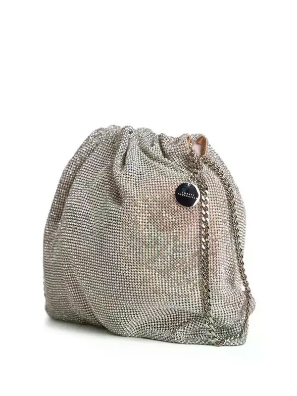 TWENTY FOURHAITCH Rhinestone Chain Bucket Bag