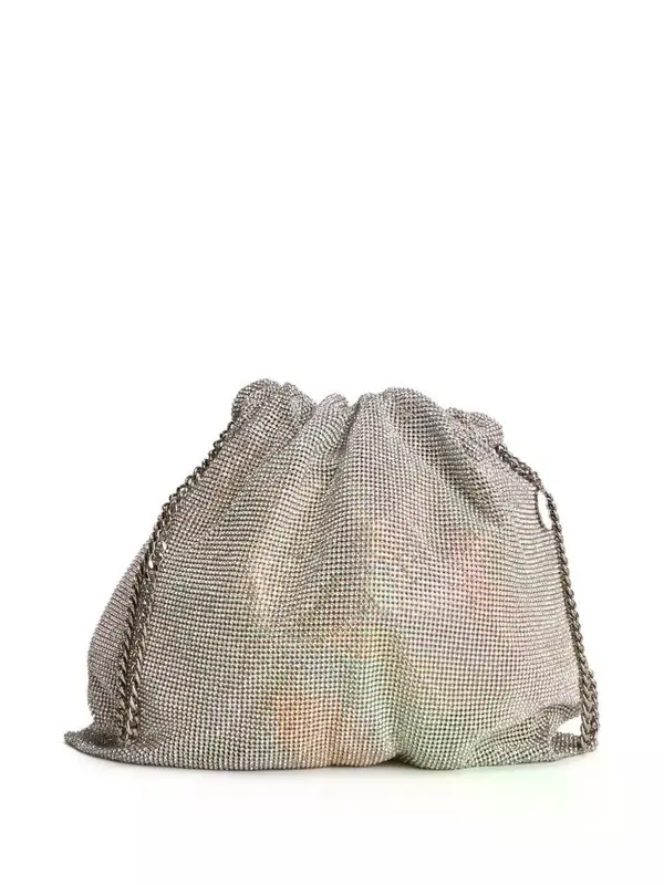 TWENTY FOURHAITCH Rhinestone Chain Bucket Bag