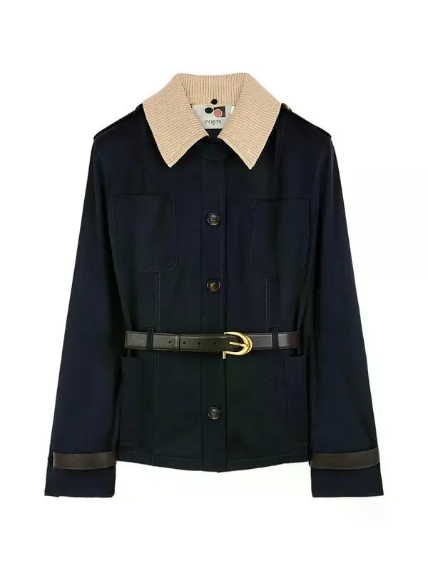 Ports 1961 Belted Ribbed-collar Jacket