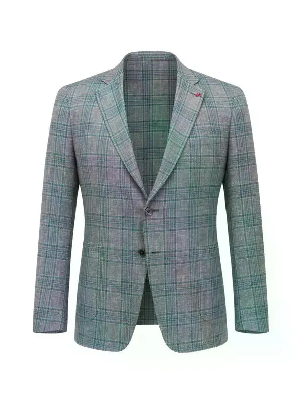 Isaia Plaid Buttoned Blazer