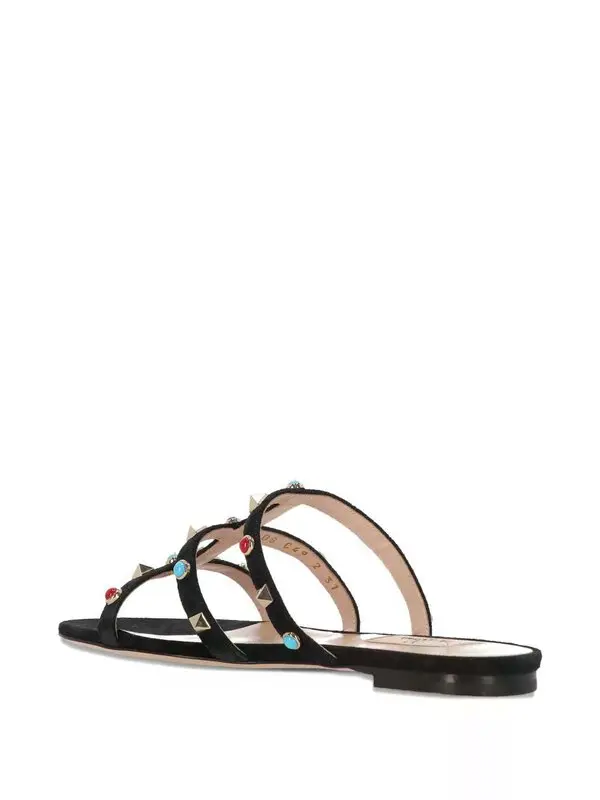 Valentino Garavani Rockstud Slide Sandals With Cabochon Stones