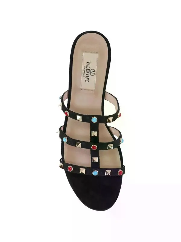 Valentino Garavani Rockstud Slide Sandals With Cabochon Stones