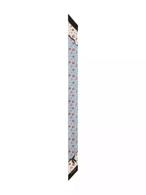 Dolce & Gabbana Floral-print Silk Neckerchief - Blue