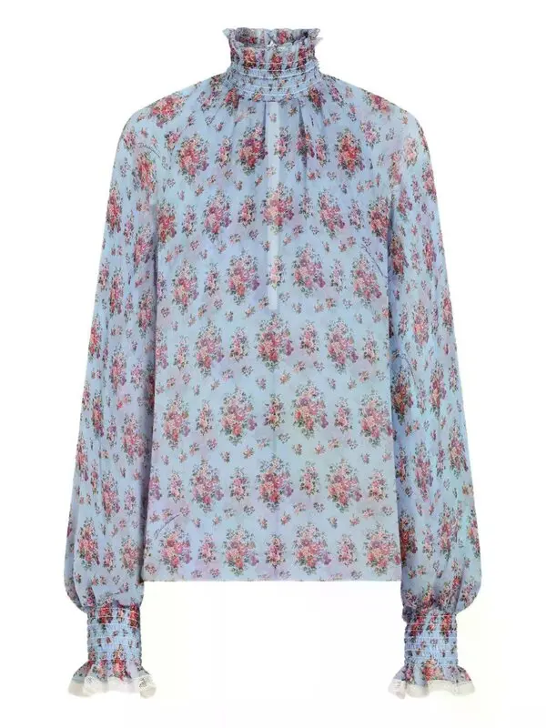 Dolce & Gabbana Floral-print Blouse - Blue