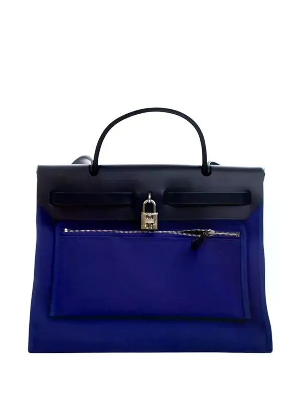 Hermès 2017 Toile Herbag Zip 31 Satchel - Blue