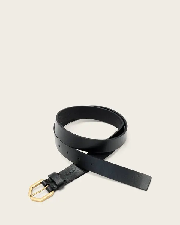 ALLSAINTS Amara Leather Waist Belt - Black