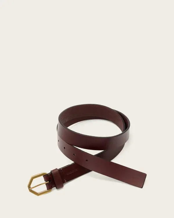 ALLSAINTS Amara Leather Waist Belt - Brown