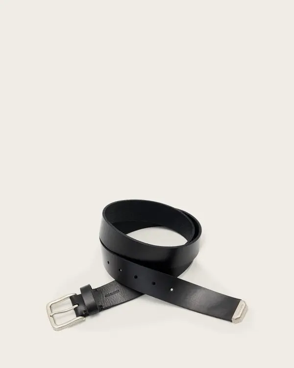 ALLSAINTS Martin Leather Belt - Black
