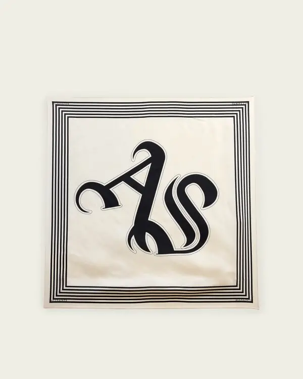 ALLSAINTS Gothic Silk Scarf - Pebble White