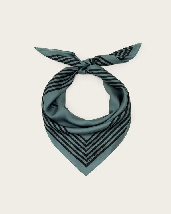 ALLSAINTS Gothic Silk Scarf - Steel Blue