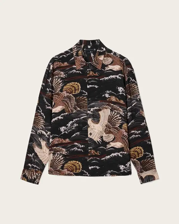 ALLSAINTS Corsican Printed Oversized Shirt